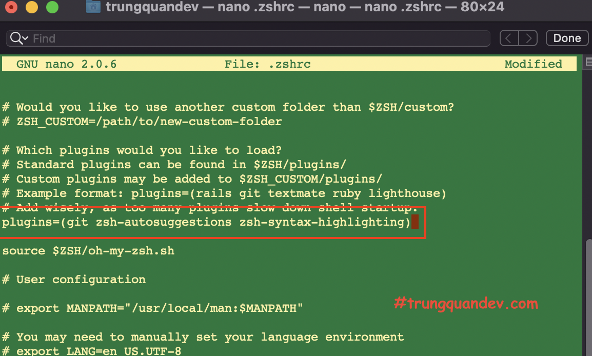 Cài đặt iTerm2, Oh My Zsh, Zsh-autosuggestions, Zsh-syntax-highlighting trên Mac M1 - TrungQuanDev